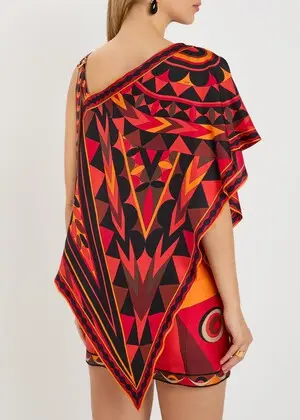 Emilio Pucci Printed Layered Silk-twill Mini Dress