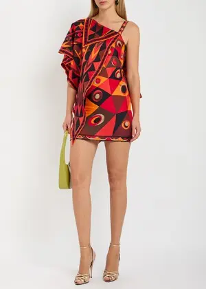 Emilio Pucci Printed Layered Silk-twill Mini Dress