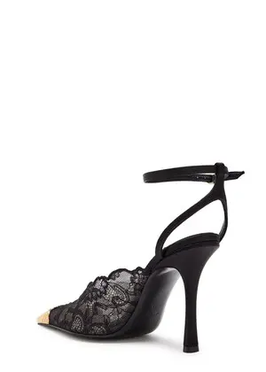 JIMMY CHOO Faiz 100 Lace And Satin Pumps