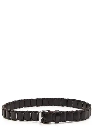 LEMAIRE Link Leather Belt - Dark Brown