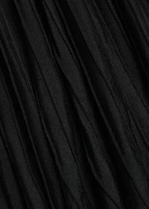 Galvan Belladonna Mesh And Fine-knit Maxi Dress