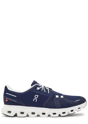 On Cloud 6 Panelled Mesh Sneakers - Navy