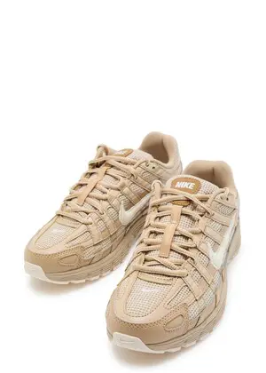 Nike P-6000 Panelled Mesh Lace-up Sneakers - Beige