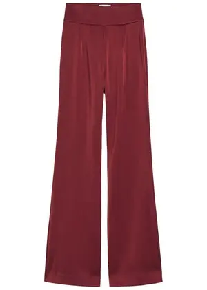 Galvan Flared-leg Satin Trousers - Dark Red
