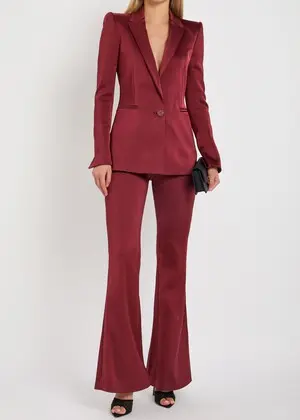 Galvan Sculpted Satin Blazer
