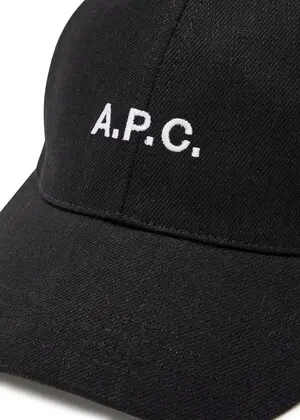 A.p.c. Casquette Charlie Logo-embroidered Canvas Cap - Black