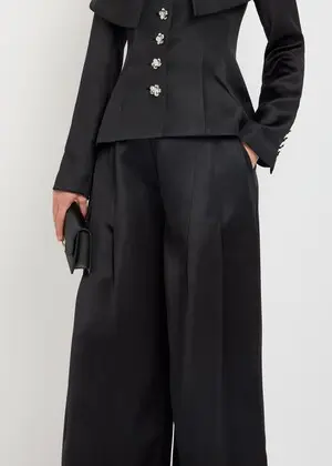 PATRICK MCDOWELL Alexandra Wide-leg Satin Trousers