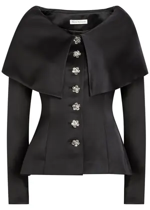 PATRICK MCDOWELL Lucette Satin Jacket With Oversized Collar