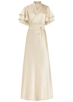 PATRICK MCDOWELL Anne Belted Silk Maxi Dress - Cream