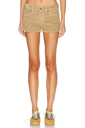 R13 Effie Short In Brown - Light Khaki