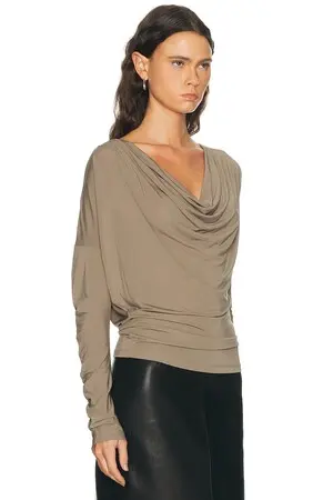 Helmut Lang Cowl Long Sleeve Top