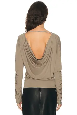 Helmut Lang Cowl Long Sleeve Top