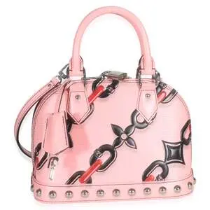LOUIS VUITTON Pink Epi Chain Flower Alma Bb - Red
