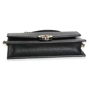 Gucci Dollar Calfskin Interlocking G Chain Wallet - Black