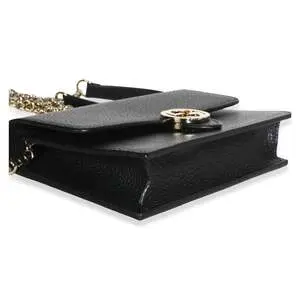 Gucci Dollar Calfskin Interlocking G Chain Wallet - Black