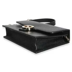 Gucci Dollar Calfskin Interlocking G Chain Wallet - Black