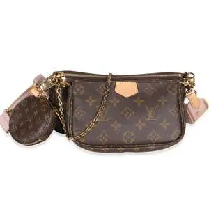 LOUIS VUITTON Rose Clair Monogram Canvas Multi Pochette - Brown