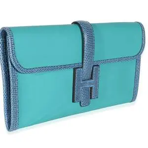 Hermès Swift Lizard Jige Elan Touch 29 Clutch - Blue