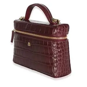 Chanel Crocodile Embossed Calfskin Vanity With Chain