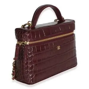 Chanel Crocodile Embossed Calfskin Vanity With Chain