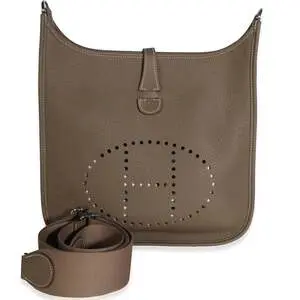 HERMÈS Etoupe Clemence Evelyne III PM 29 PHW