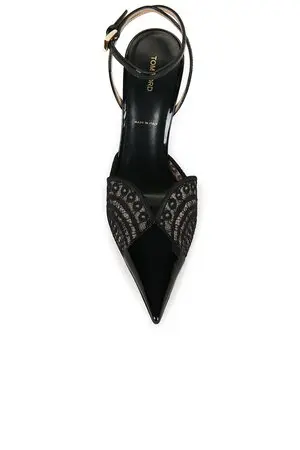 TOM FORD Patent Leather Lace Ankle Strap Pump