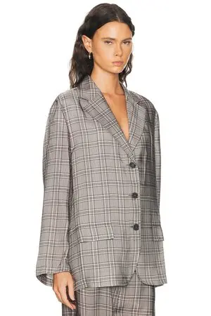 Acne Studios Junida Check Fluid Suit Jacket