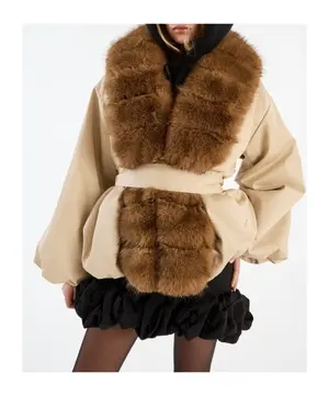 ROTATE BY BIRGER CHRISTENSEN Faux Fur Collar Jacket