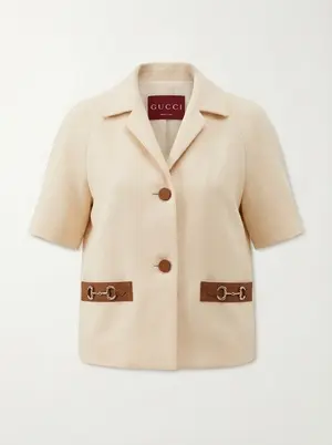 Gucci Horsebit Detailed Short-sleeved Jacket - Ivory