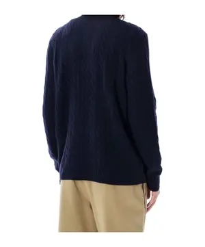 Polo Ralph Lauren Pony Embroidered Cable-knit Jumper - Navy