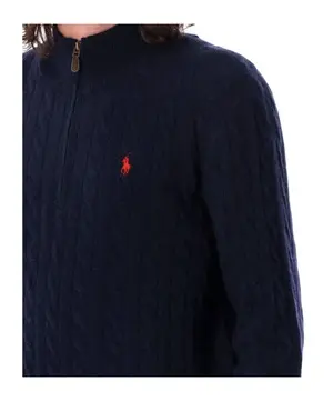 Polo Ralph Lauren Pony Embroidered Cable-knit Jumper - Navy