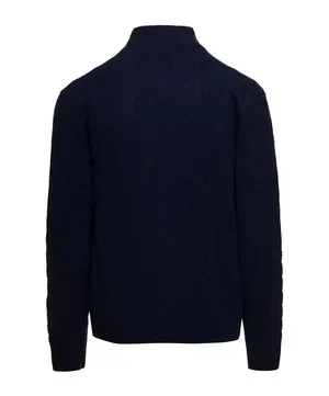 Polo Ralph Lauren Cable-knit Quarter-zip Jumper With Embroidered Pony - Navy
