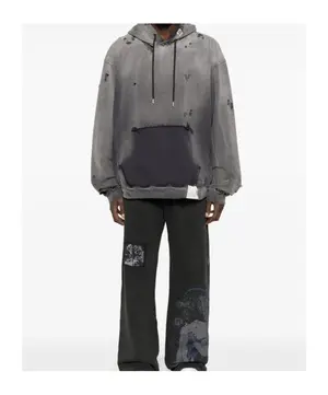 Mihara Yasuhiro Distressed Drawstring Hoodie