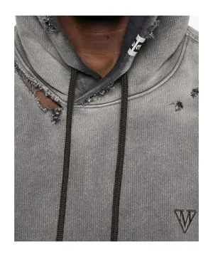 Mihara Yasuhiro Distressed Drawstring Hoodie