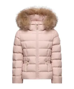 Moncler Boedette Hooded Shearling-trimmed Down Jacket - Light Pink