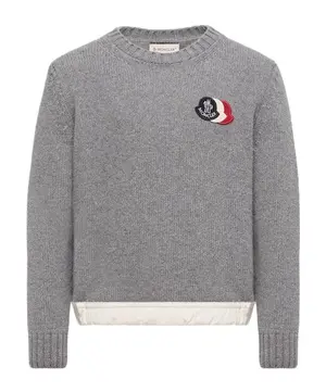 Moncler Wool Cashmere Knit Sweater - Grey
