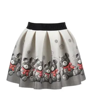 Monnalisa Teddy Bear Pleated Skirt