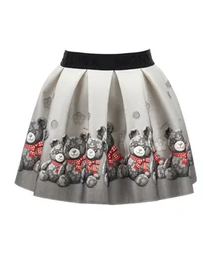 Monnalisa Teddy Bear Pleated Skirt