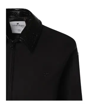 COURREGES Zip-up Embroidered Logo Coat