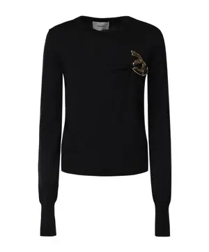 Coperni Embellished Knitted Jumper - Black
