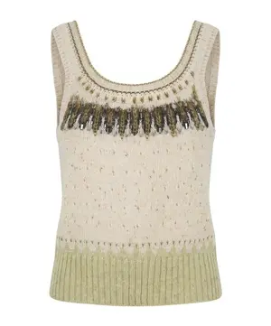 Ermanno Scervino Ribbed Camisole - Nude