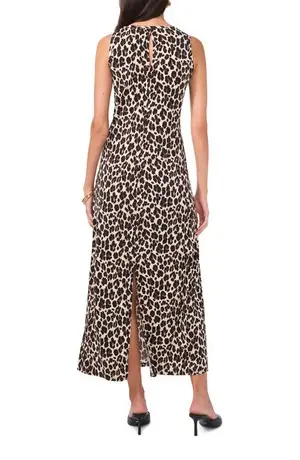 Vince Camuto Leopard Print Sleeveless Maxi Dress