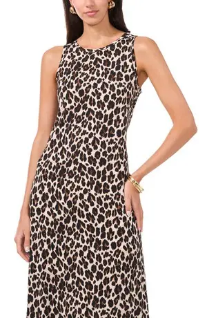 Vince Camuto Leopard Print Sleeveless Maxi Dress