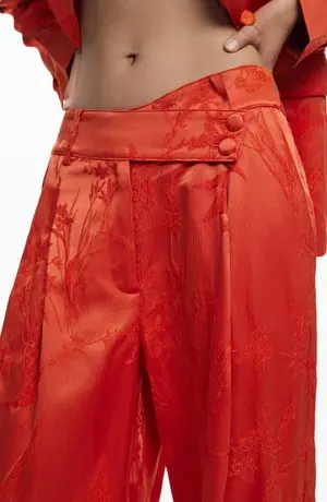 Desigual Floral Embroidery Wide Leg Pants