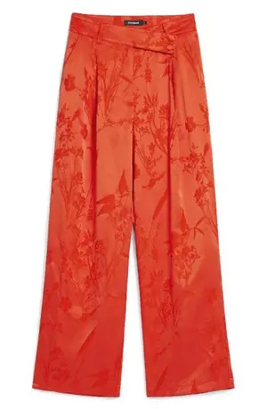 Desigual Floral Embroidery Wide Leg Pants