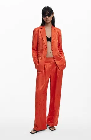 Desigual Floral Embroidery Wide Leg Pants