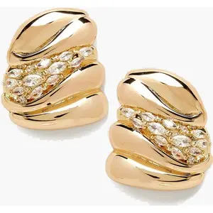 YOJ Laque Earrings In And Crystals - Gold