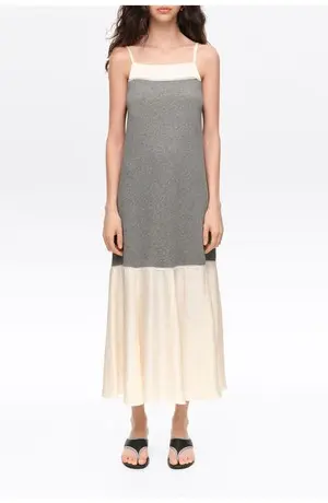 Bimba Y Lola A-line Two-material Midi Dress