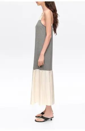 Bimba Y Lola A-line Two-material Midi Dress