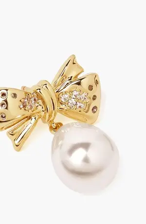 YOJ Bow Pearl Earrings Drop Earrings